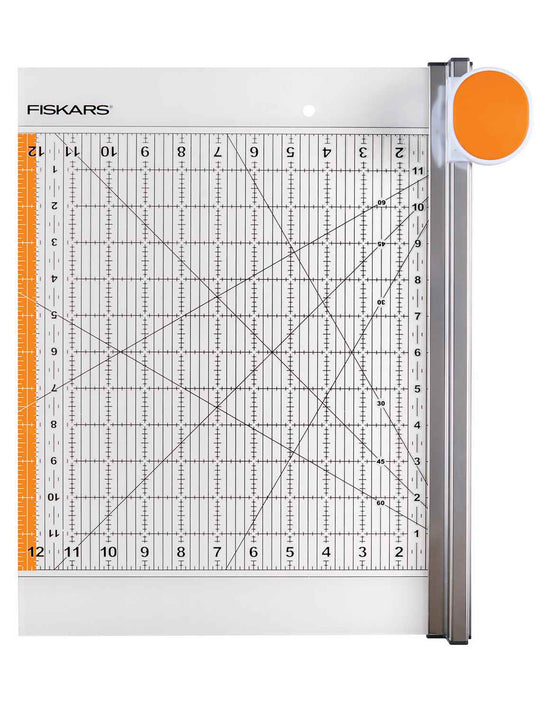 Fiskars 12" x 12" Rotary Cutter/Ruler Combo - Accurate Fabric Cutting ...